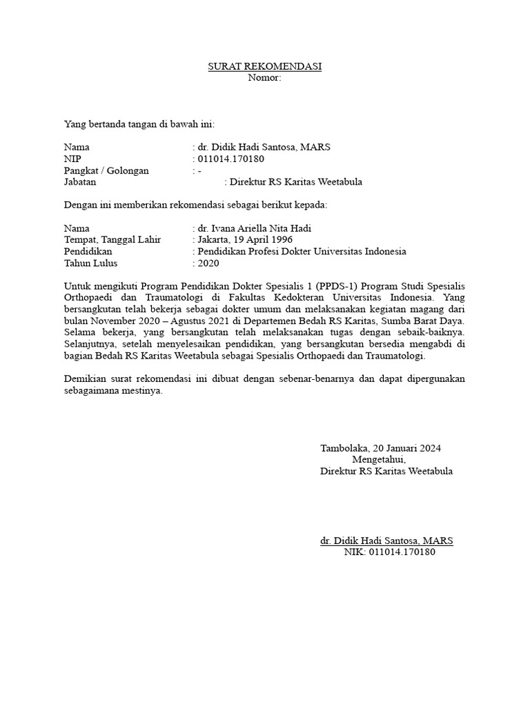 Surat Rekomendasi Ui | PDF | Kesehatan Holistik | Sains & Matematika