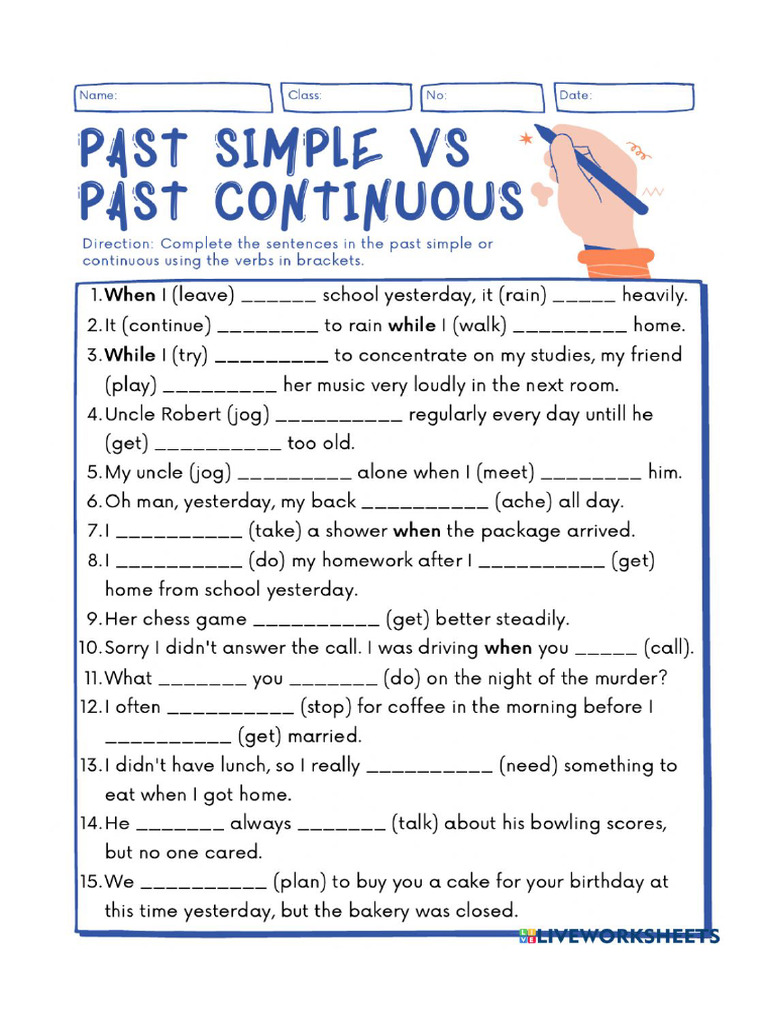 Past Simple Vs Past Continuous A2 | PDF