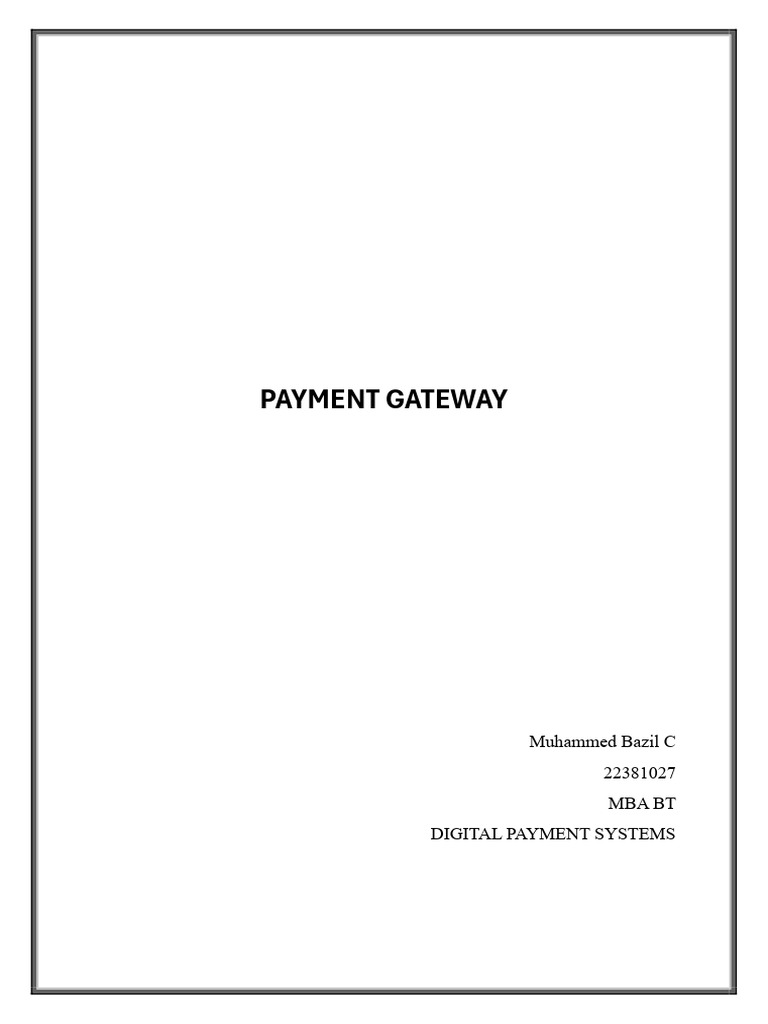 Digital Payment System | PDF | Payments | Service Industries