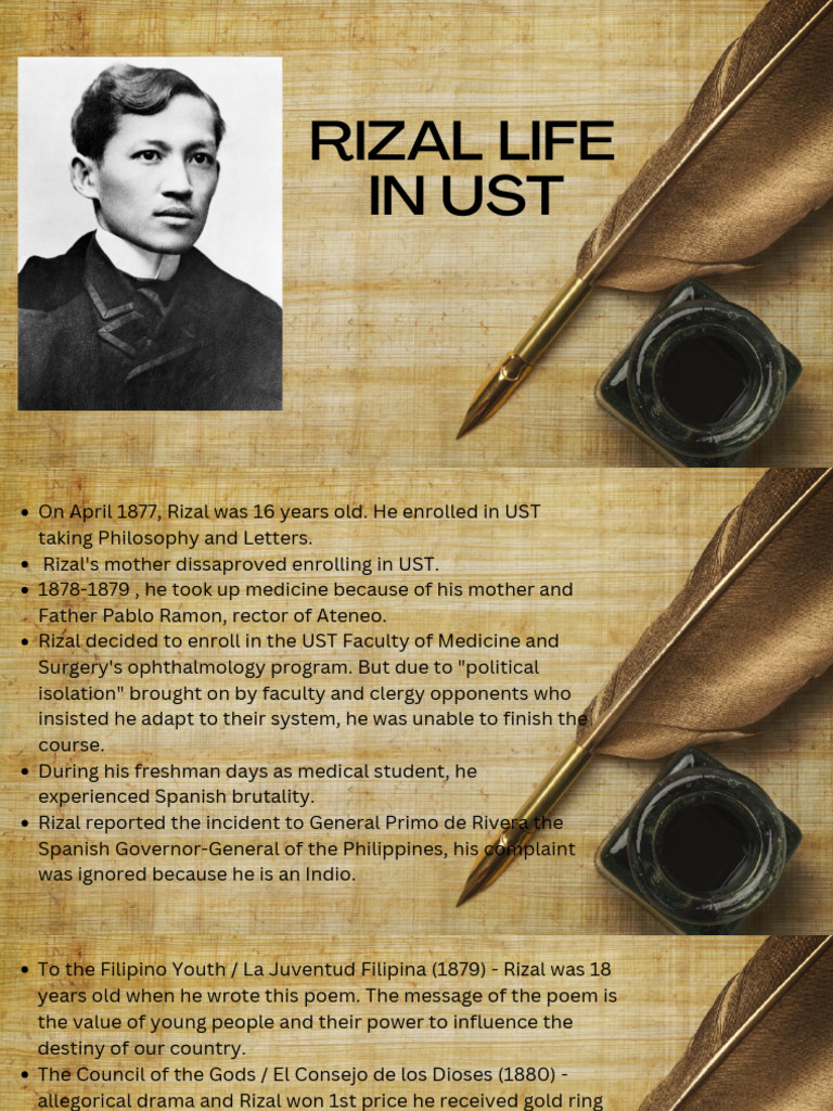 Rizal's Academic Journey at UST | PDF