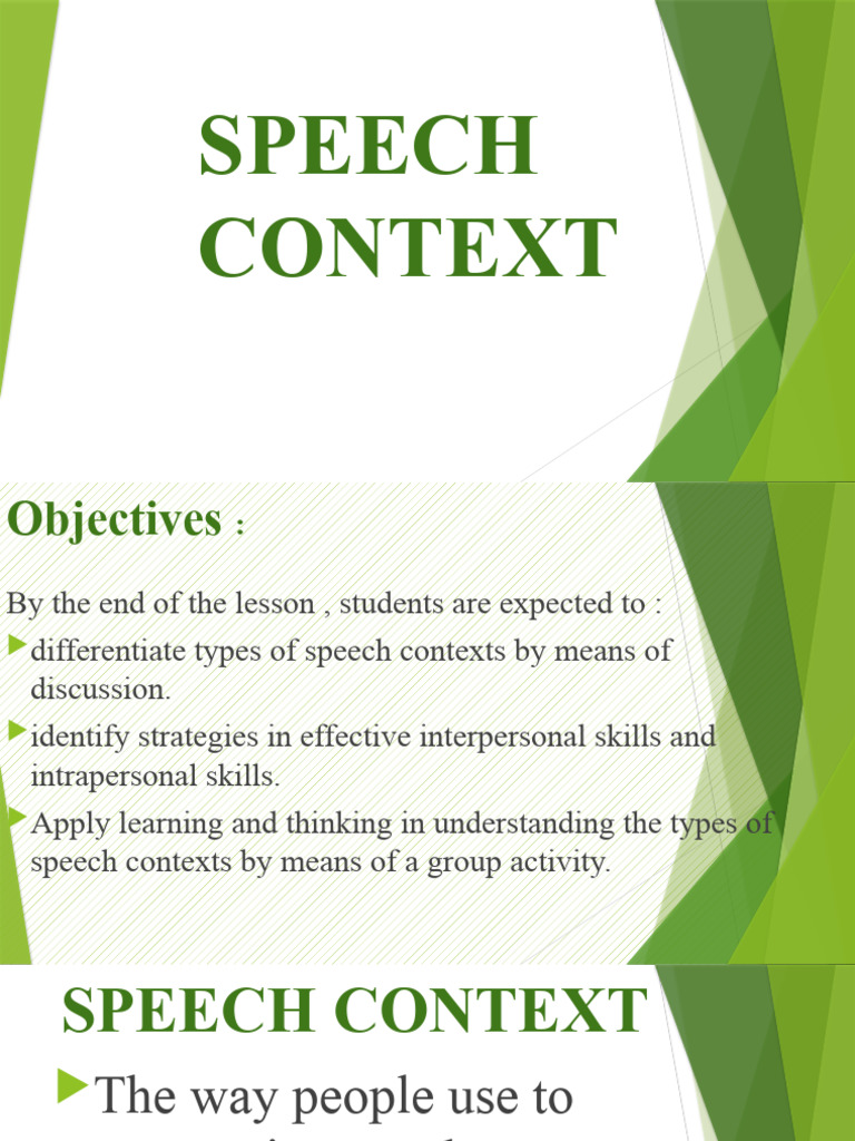 Speech Context | PDF