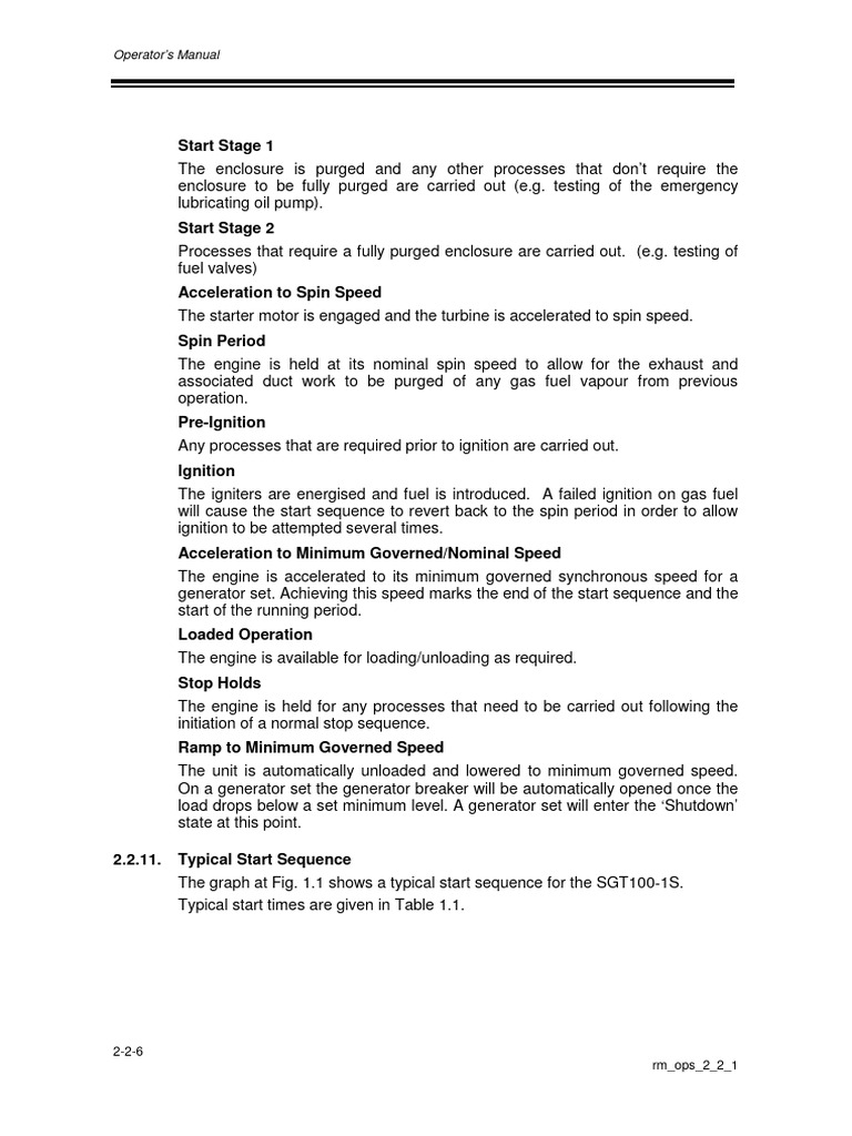 SGT100-1S Engine Start Sequence Guide | PDF | Technology & Engineering