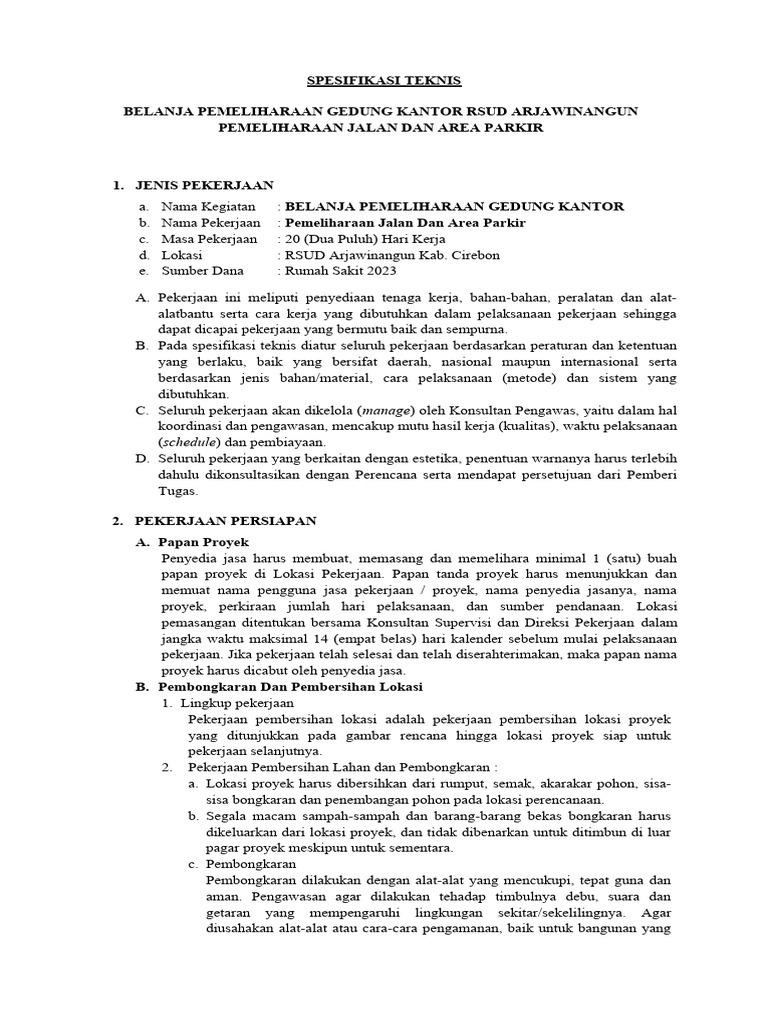 Spesifikasi Teknis Aspal Rsud | PDF | Teknologi & Rekayasa