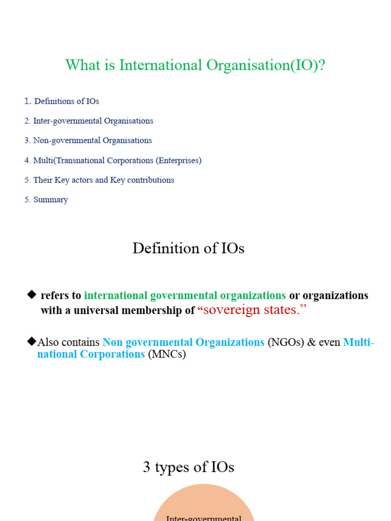 IOs-What Is International Organization | PDF