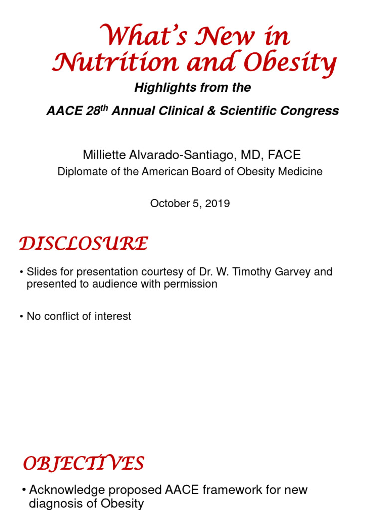 Obesity Update AACE 2019 M Alvarado | PDF | Obesity | Intermittent Fasting