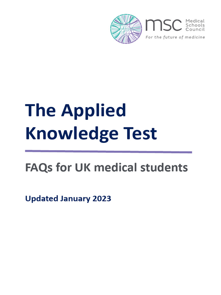 The Akt Faqs For Uk Medical Students January 2023 | PDF | Medical ...