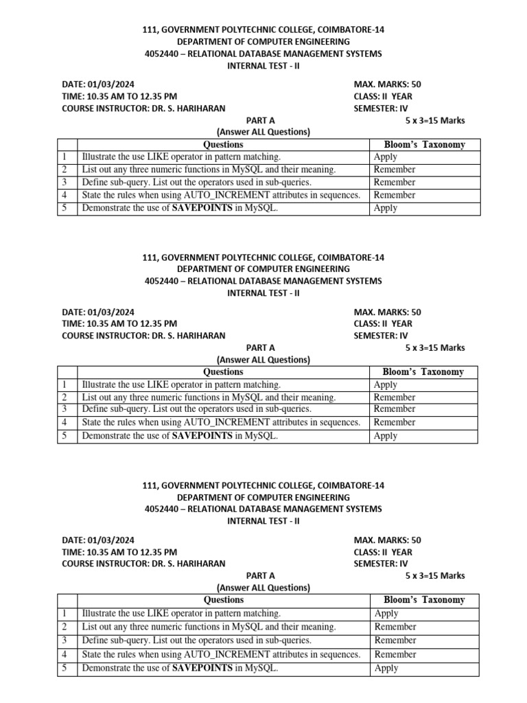 Internal Ii Rdbms Pdf 
