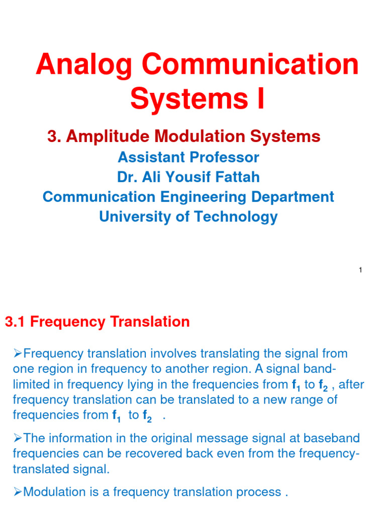 Analog Communication Systems I | PDF | Detector (Radio) | Frequency Modulation