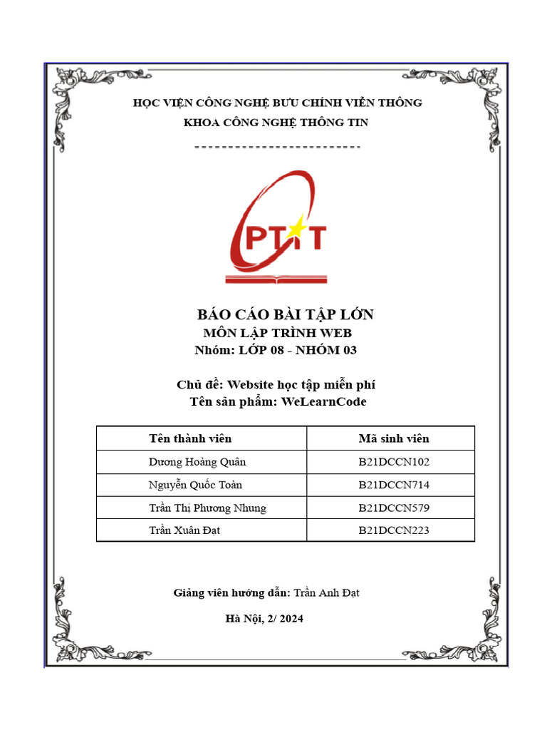 Báo Cáo BTL WEB | PDF