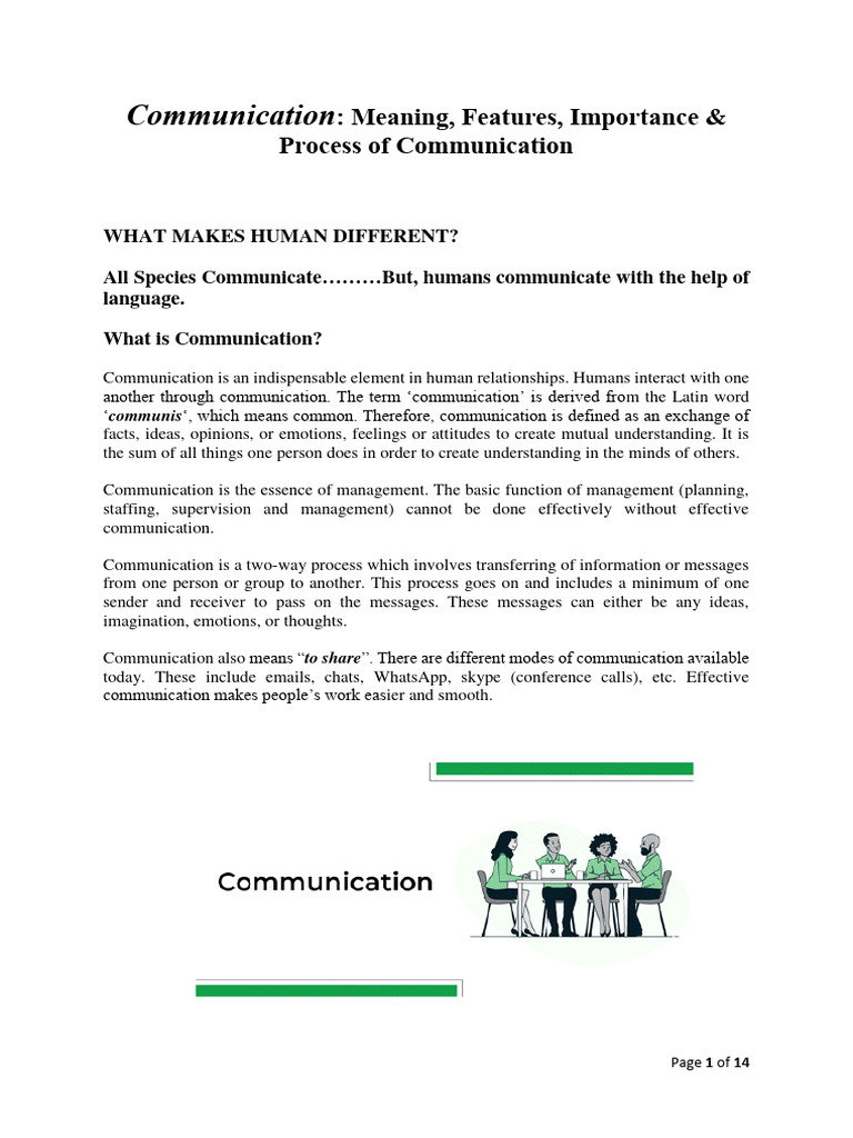 Meaning, Importance and Process of Communication 2024 | PDF ...