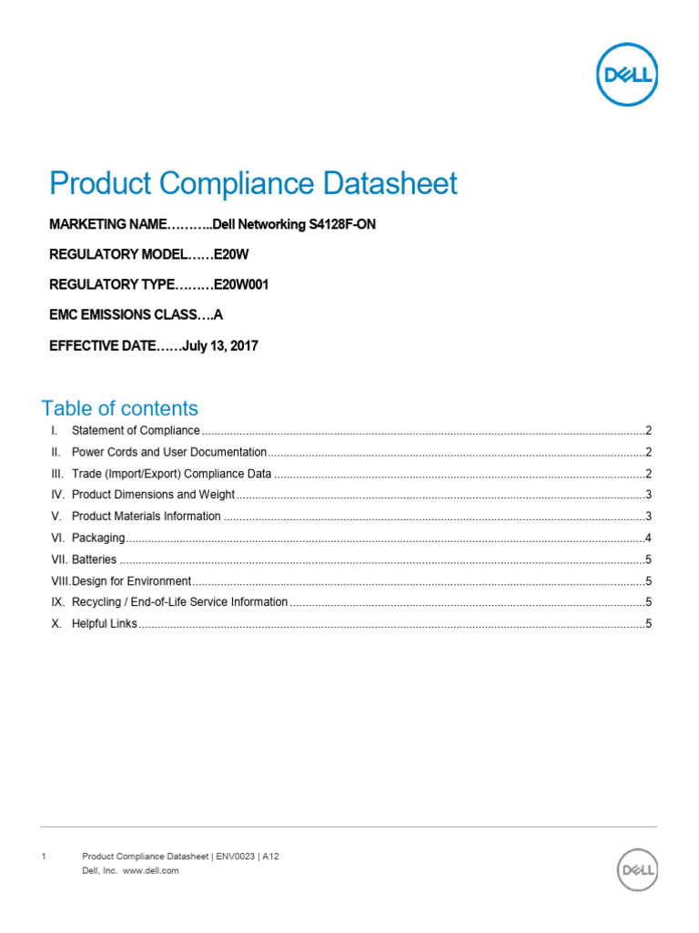 Dell EMC Networking S4128F-ON | PDF