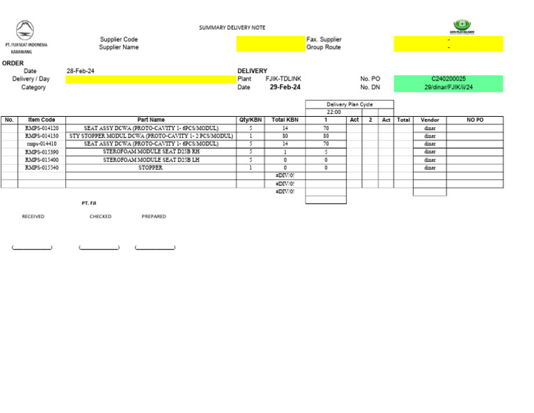 DN Fujiseat TGL 29 Feb 24 | PDF