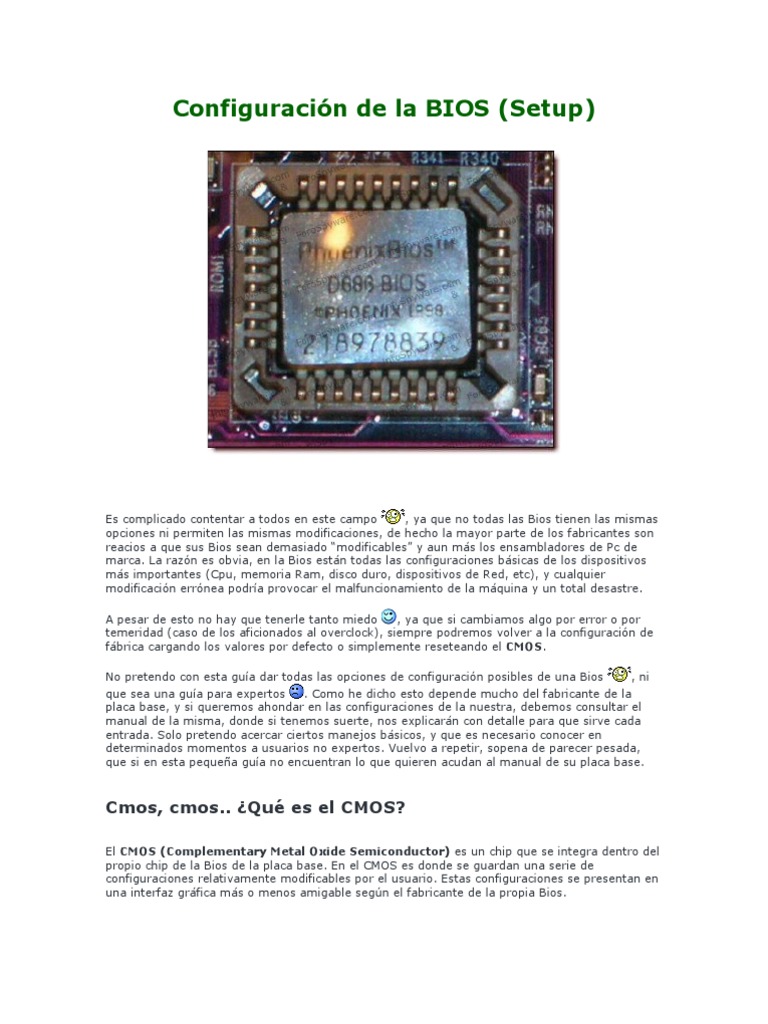 Configuración de La BIOS | PDF | Bios | Memoria de sólo lectura