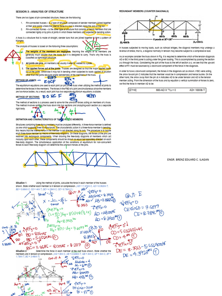 Session 3: Analysis of Structure: Redundant Members (Counter Diagonals ...