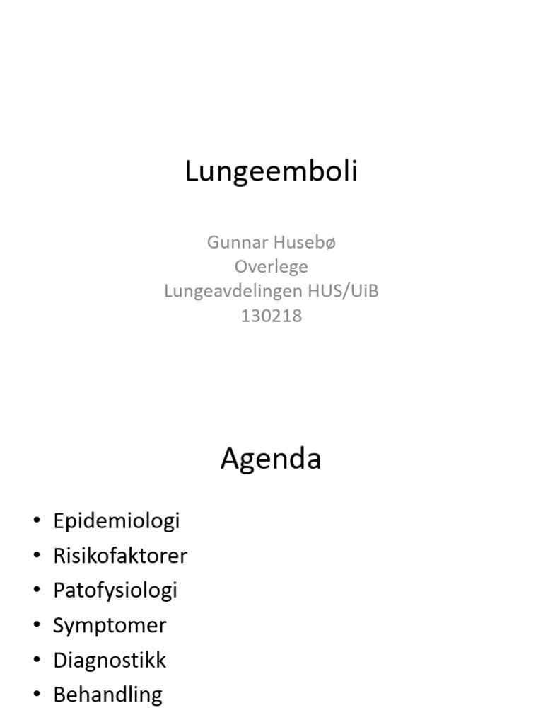 Husebø Gunnar - Lungeemboli | PDF