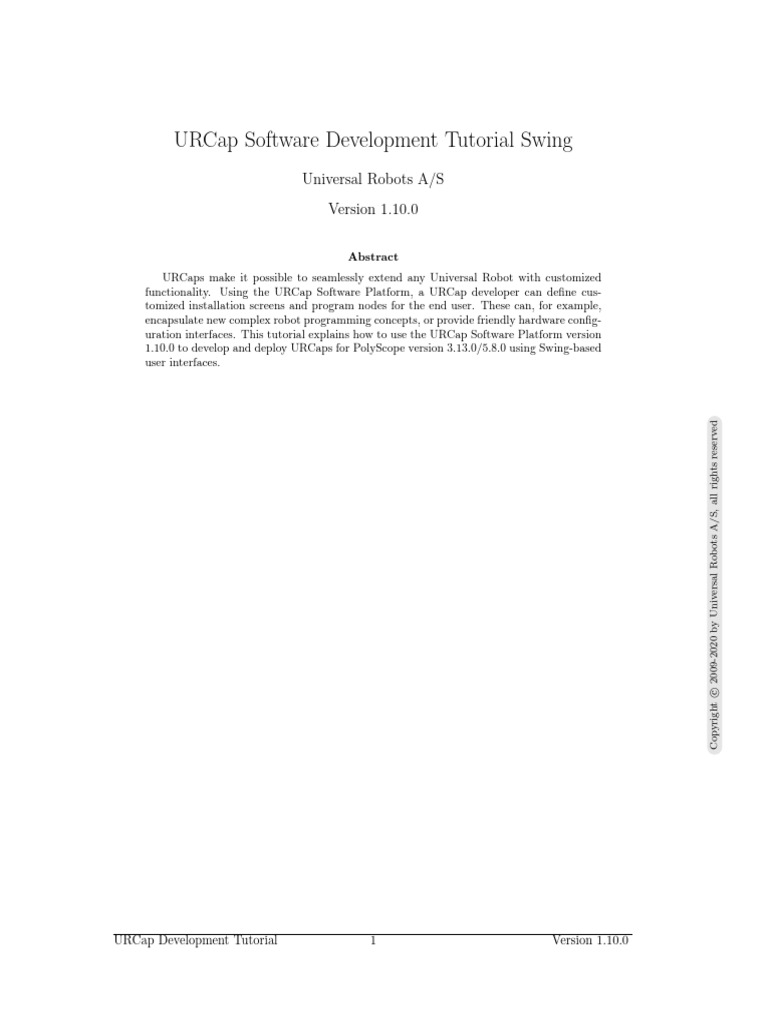 Urcap Tutorial Swing | PDF
