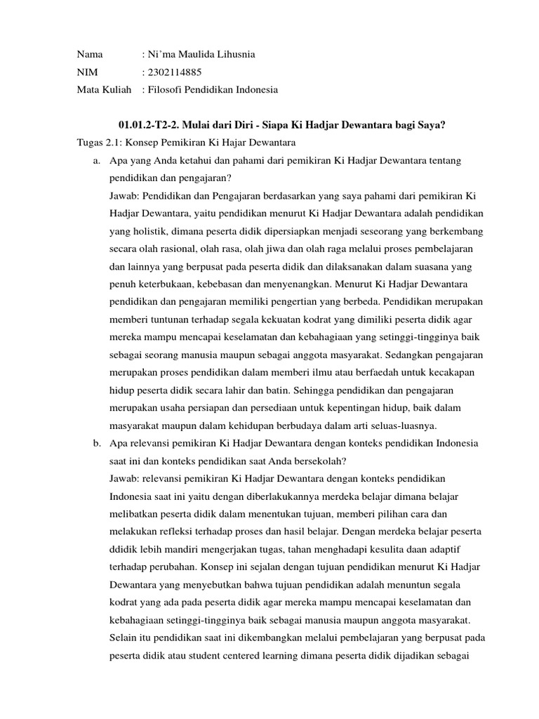 01.01.2-T2-2. Mulai Dari Diri - Ni'ma Maulida Lihusnia | PDF