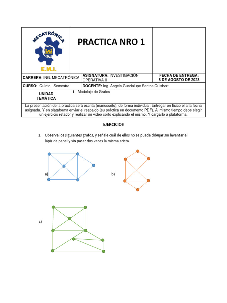 Practica Nro 1 CD1 Propuesta Io Ii | PDF | Teoría de grafos ...
