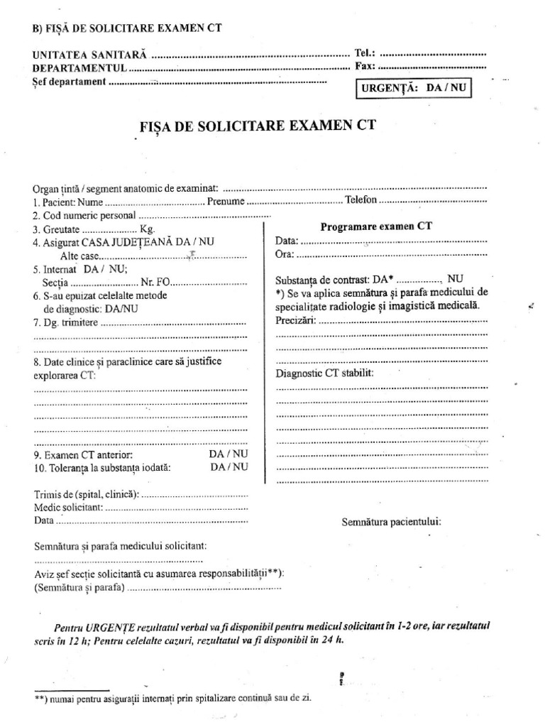 Solicitare CT | PDF