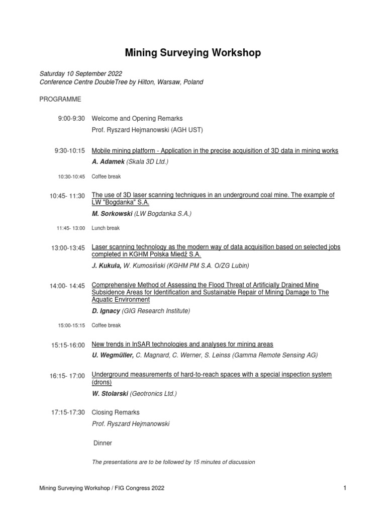 Programme Mining Surveying | PDF
