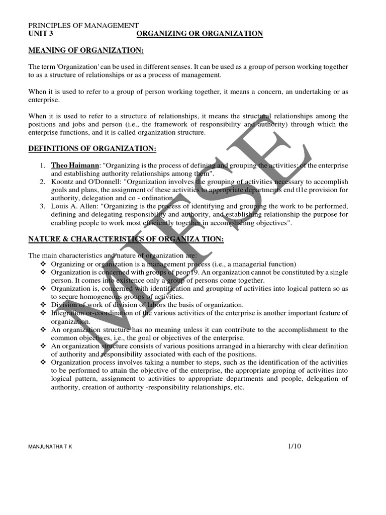 UNIT 3organizing - or - Organization | PDF