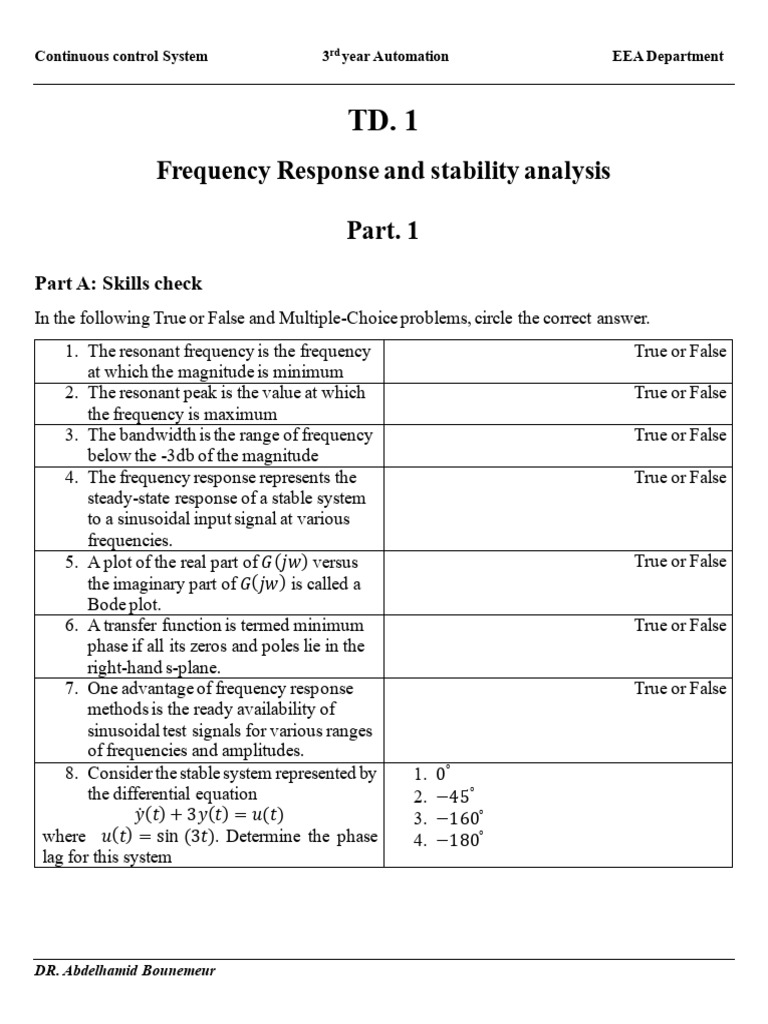 TD 1 | PDF | Teaching Methods & Materials | Science & Mathematics