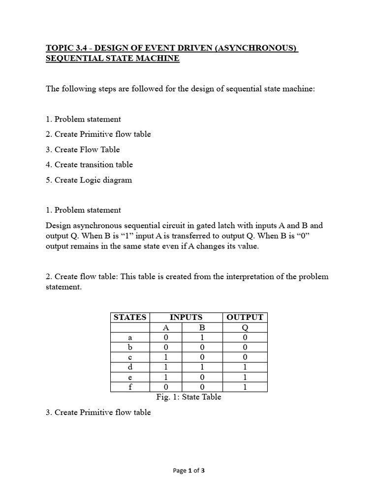 Topic 3.4 - Design of Event Driven Sequential Finite Machine | PDF | Electrical Circuits ...