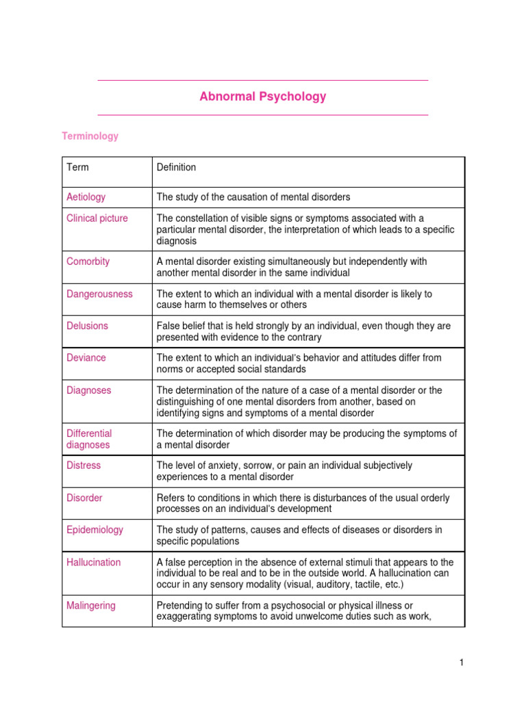Abnormal Psychology | PDF | Personality Disorder | Mental Disorder