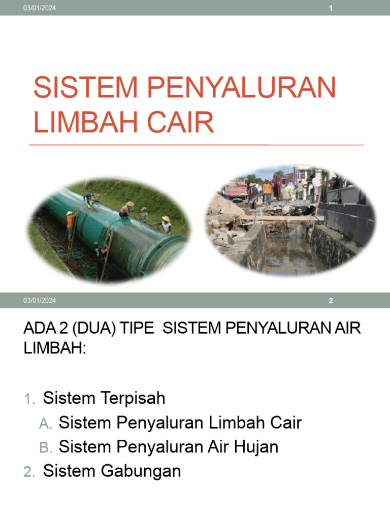 Skema Sistem Penyaluran Limbah Cair | PDF