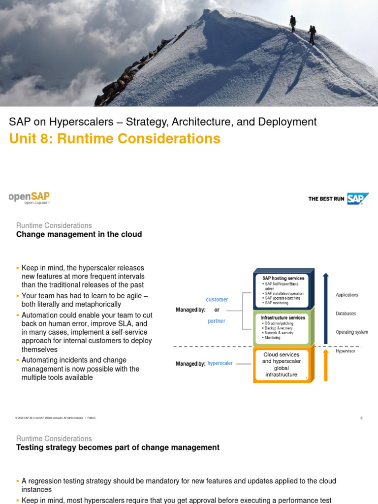openSAP Hyper1 Unit 8 RUNTIME Presentation | PDF | Cloud Computing | Computer Network