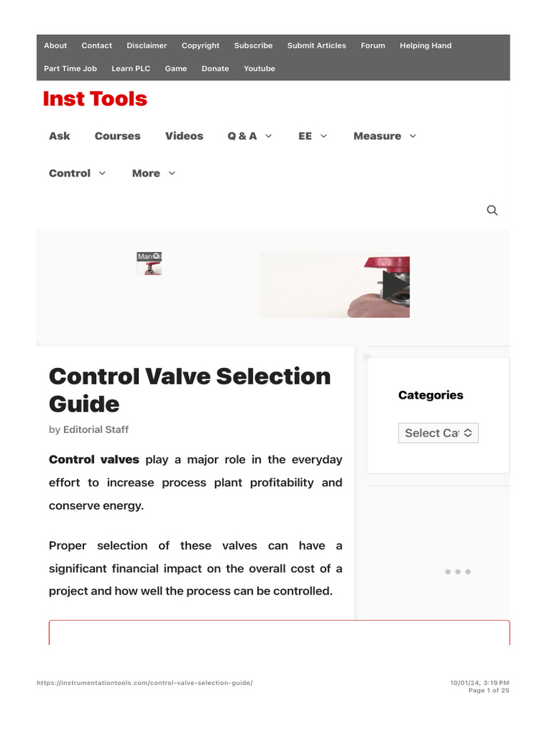 Control Valve Selection Guide - Valve Selection - Valve Handbook | Download Free PDF | Valve ...