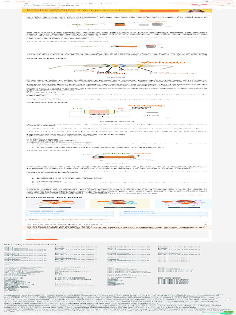 Basics of Resistors, Capacitors, Inductors | PDF | Capacitor | Inductor
