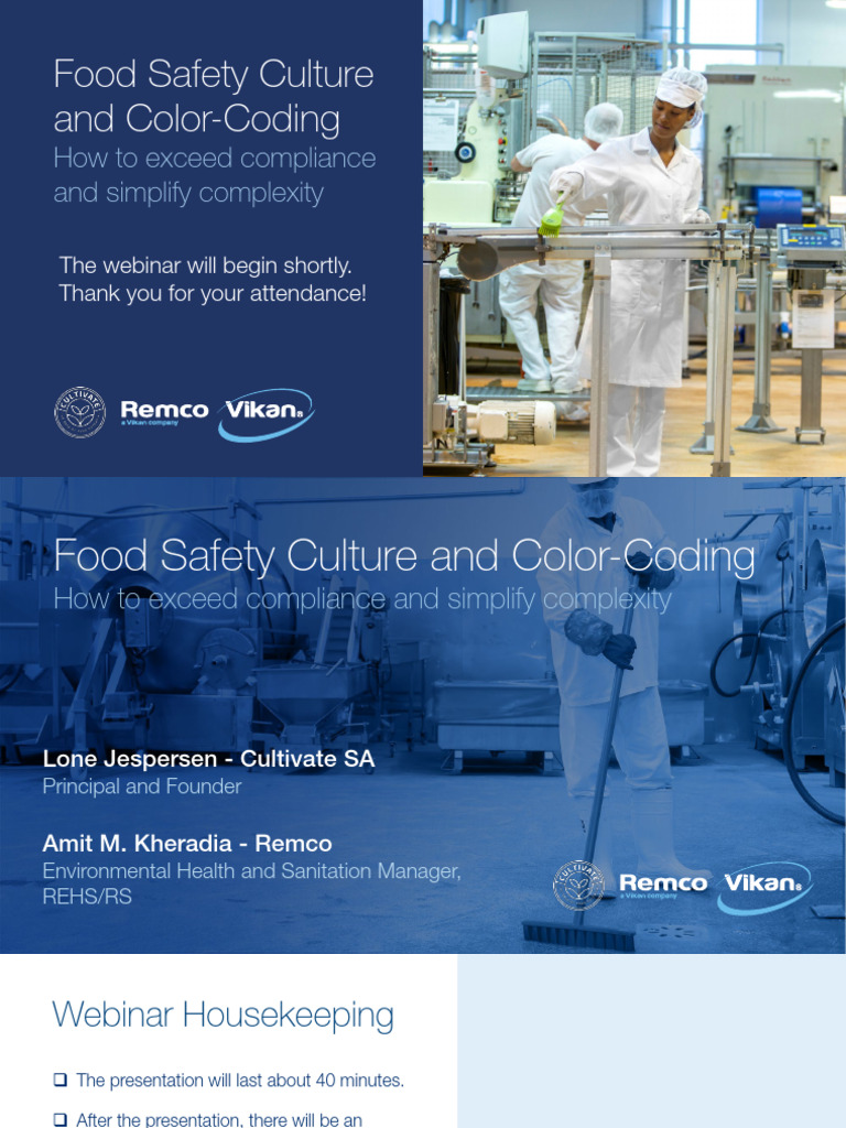 Food Safety Culture & Color-Coding Webinar | PDF | Food Safety | Risk
