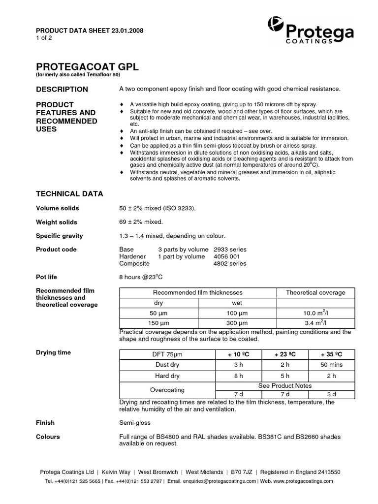 ProtegaCoat GPL DS | PDF