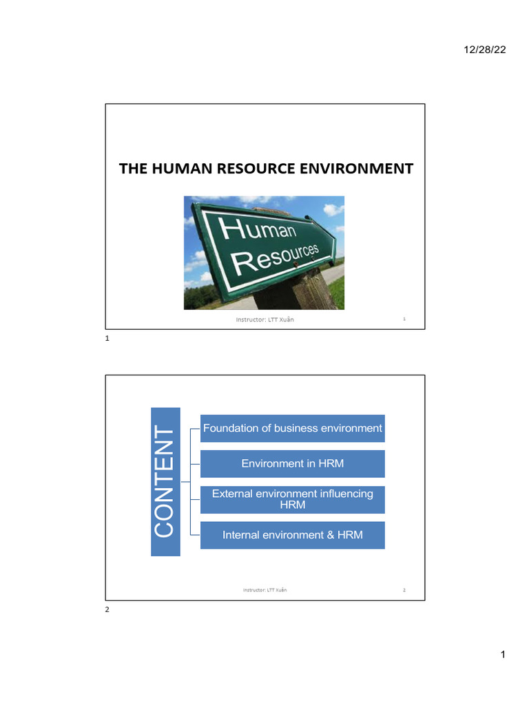 Topic 2 - HRM Environment | PDF | Career & Growth | Self-Improvement