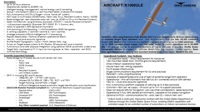 Kraus Aerospace K1000P (Quad Chart) | PDF