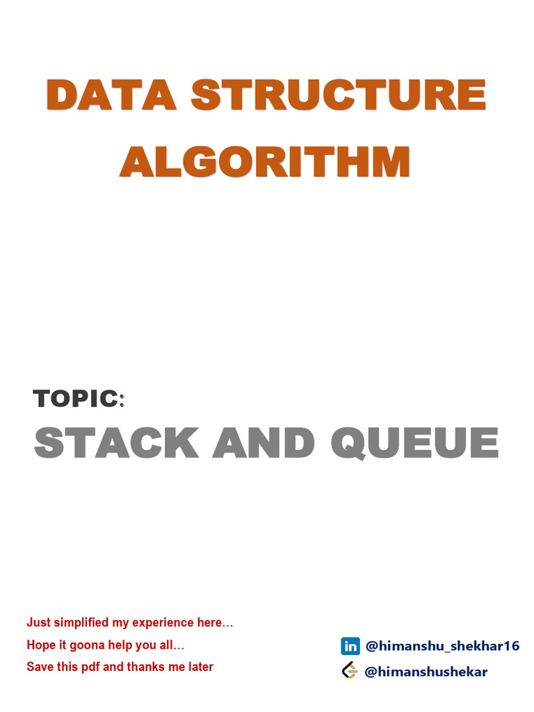 Stack and Queue | PDF