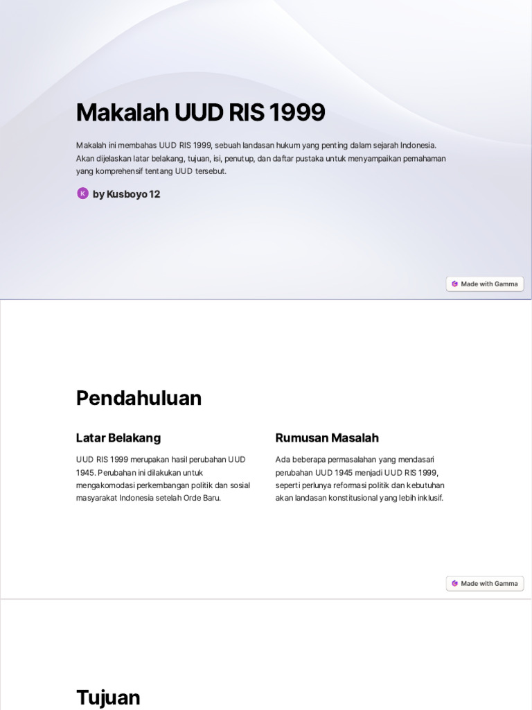 Makalah UUD RIS 1999 | PDF