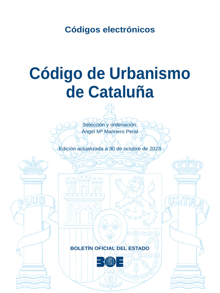 BOE-079 Codigo de Urbanismo de Cataluna | PDF | Licencia Creative Commons | Gobierno