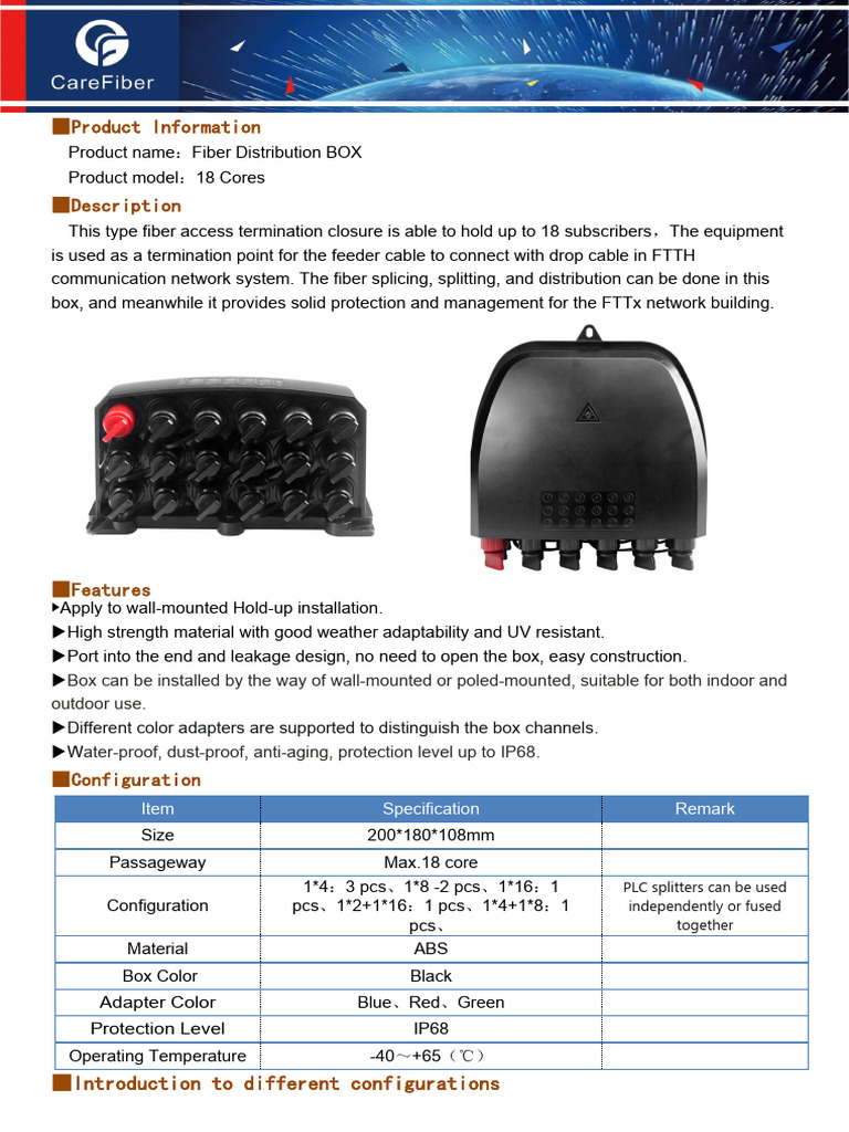 (Ip68) Fdb-84a | PDF | Fiber To The X | Optical Fiber