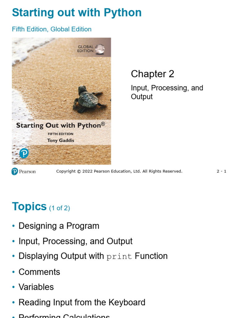 02 Gaddis Python Lecture PPT Ch02 | PDF