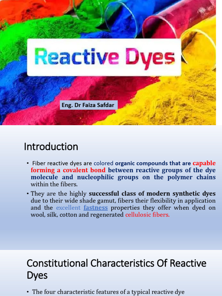 Reactive Dyes | PDF | Dye | Chemical Reactions