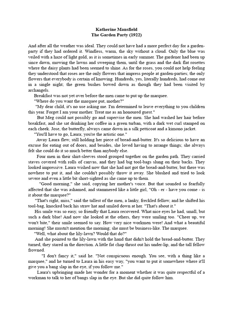 The Garden Party | PDF