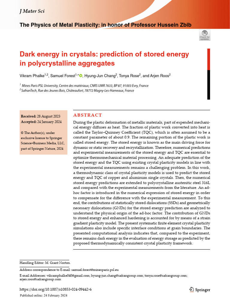 Dark Energy in Crystals: Prediction of Stored Energy in Polycrystalline ...