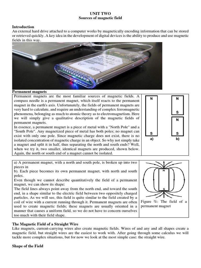 Unit Two Sources of Magnetic Fields | PDF | Magnetic Field | Magnet