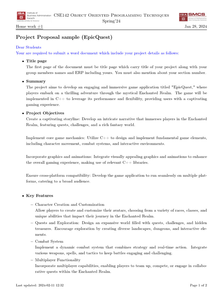 CSE142 Project Proposal Sample | PDF | C++ | Cross Platform Software