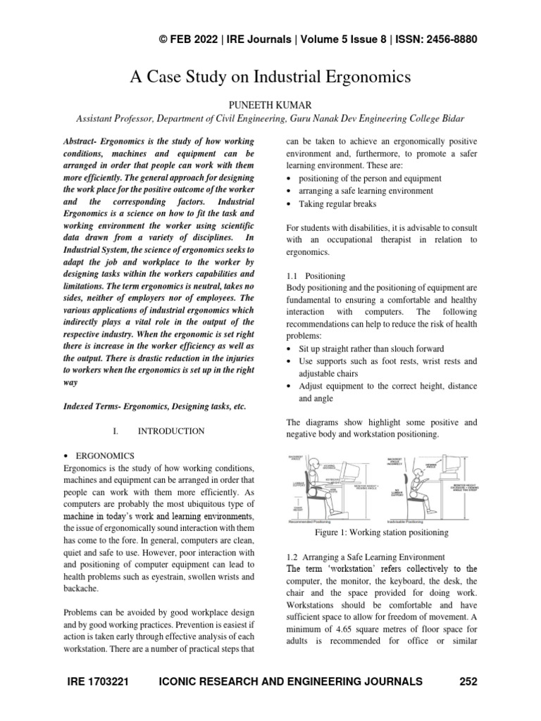A Case Study On Industrial Ergonomics | Download Free PDF | Human ...