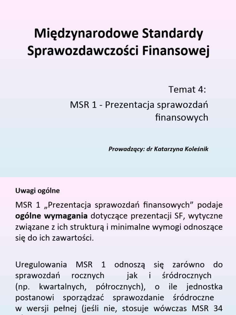 MSSF MSR1 Temat - 4 | PDF