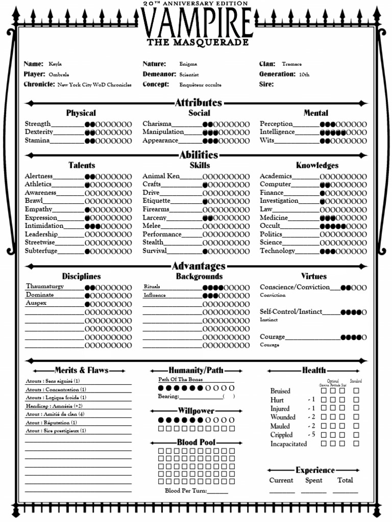 Tremere Fiche | PDF