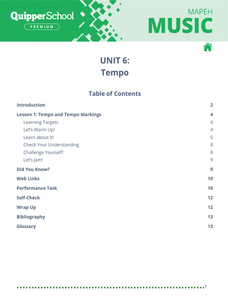 Music Unit 6 | PDF